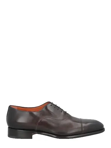 Santoni Lace-up Shoes In Soft Leather - Brown