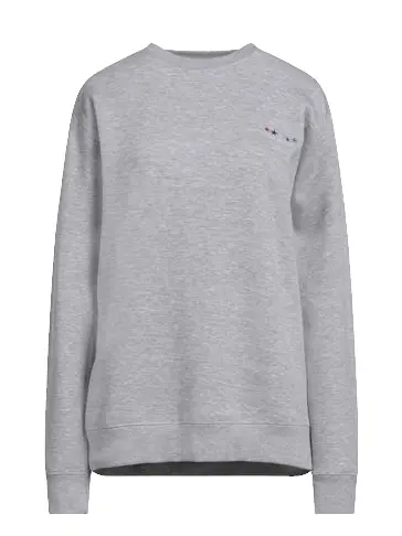 THE EDITOR Fleece Sweatshirt With Embroidered Detailing - Grey