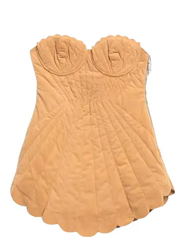 Gcds Suede-effect Corset - Beige