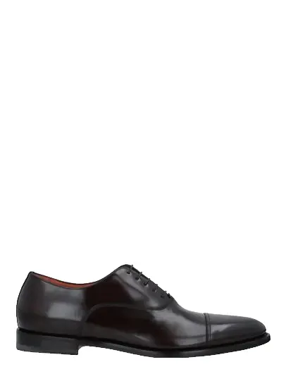 Santoni Leather Lace-up Oxford Shoes - Brown