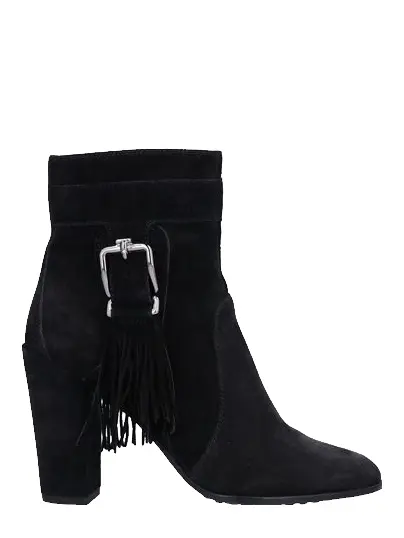 TOD'S Ankle Boots In Suede With Appliqués - Black