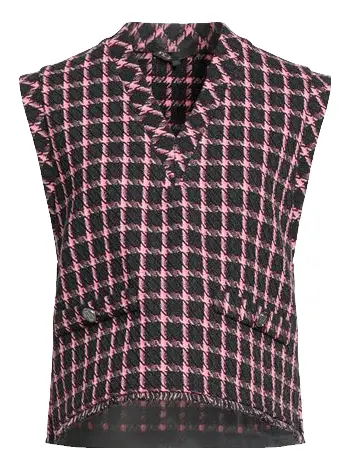 Maje Checked Tweed Top - Black