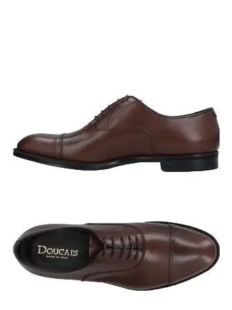 DOUCAL'S Lace-up Leather Derby Shoes - Brown