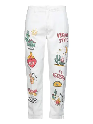 DONDUP Tapered Gabardine Pants - White