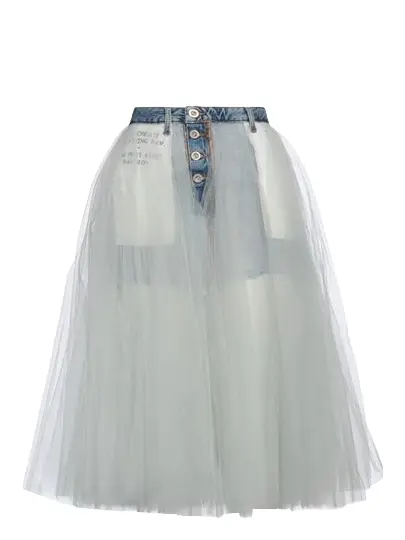 BEN TAVERNITI™ UNRAVEL PROJECT Midi Skirt - Blue