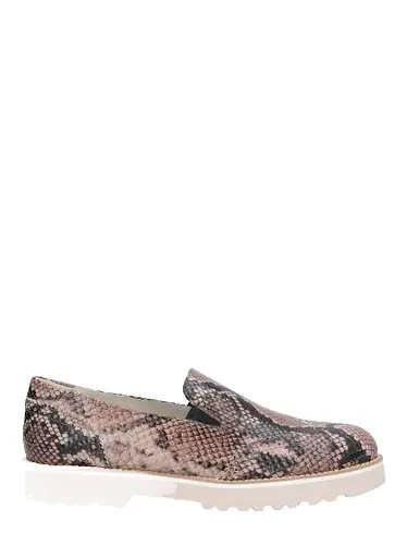 Hogan Taupe Snakeskin-print Leather Loafers - Grey