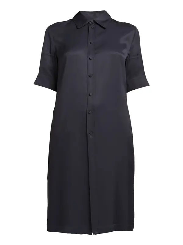 JIL SANDER Short-sleeve Collared Tunic Shirt - Dark Blue