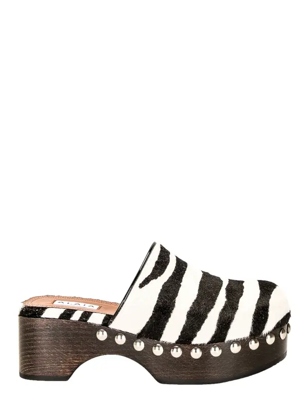 Alaïa Flat Clog - Blanc & Noir