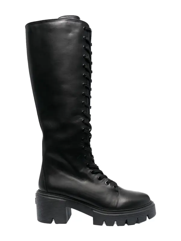 STUART WEITZMAN 70mm Calf-length Lace-up Boots - Black