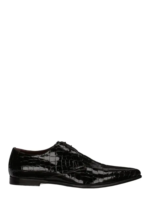 Dolce & Gabbana Crocodile-embossed Derby Shoes - Black