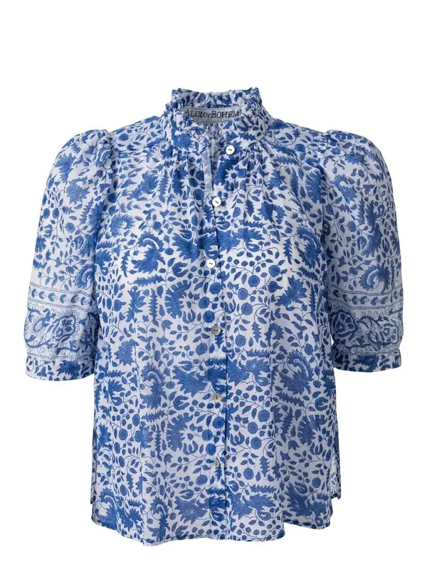 Alix Of Bohemia Winnie Peri Cotton Shirt - Print