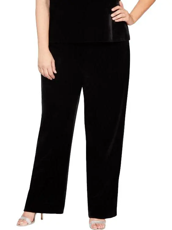 Alex Evenings Flat Front Trousers - Black