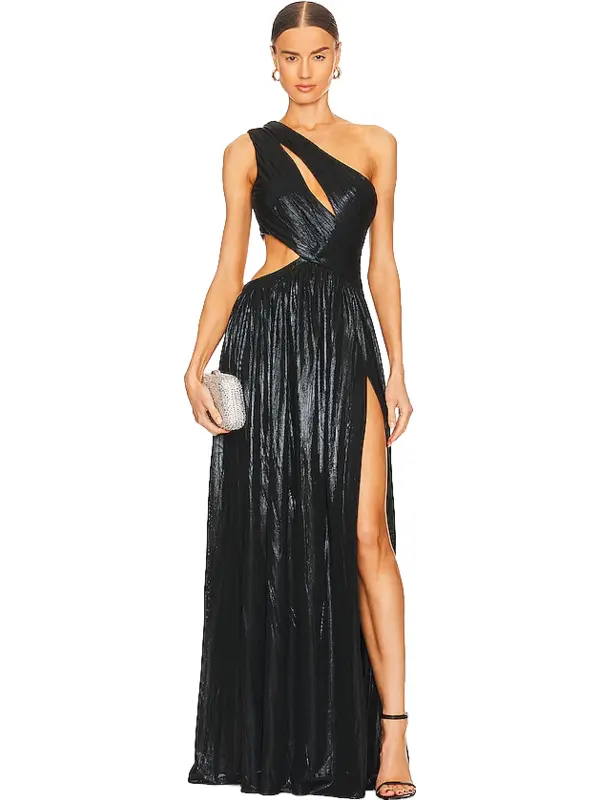 Retrofete Jolene One-shoulder Maxi Dress - Black