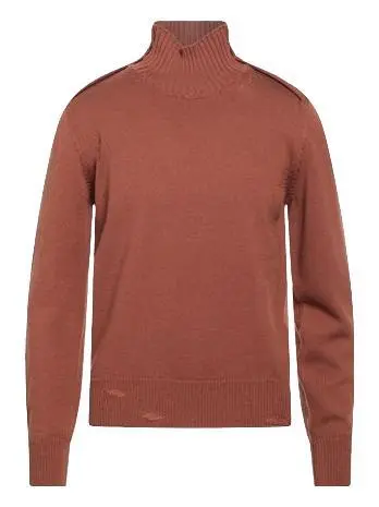 PAOLO PECORA Turtleneck Virgin Wool Knit - Brown