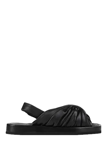 STRATEGIA Leather Sandals - Black