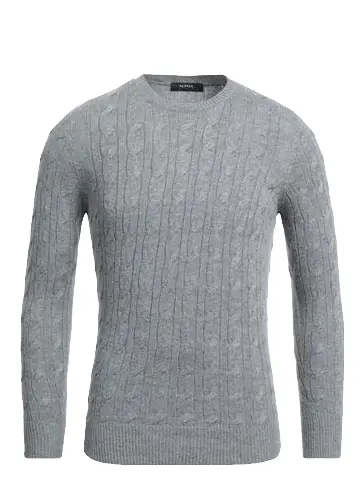 Alpha Studio Long Sleeve Mélange Knit Sweater - Grey