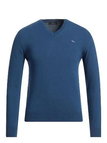 HARMONT & BLAINE Solid V-neck Sweater - Blue