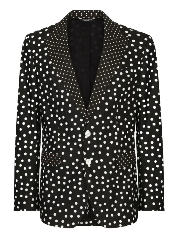 Dolce & Gabbana Polka-dot Print Blazer - Black