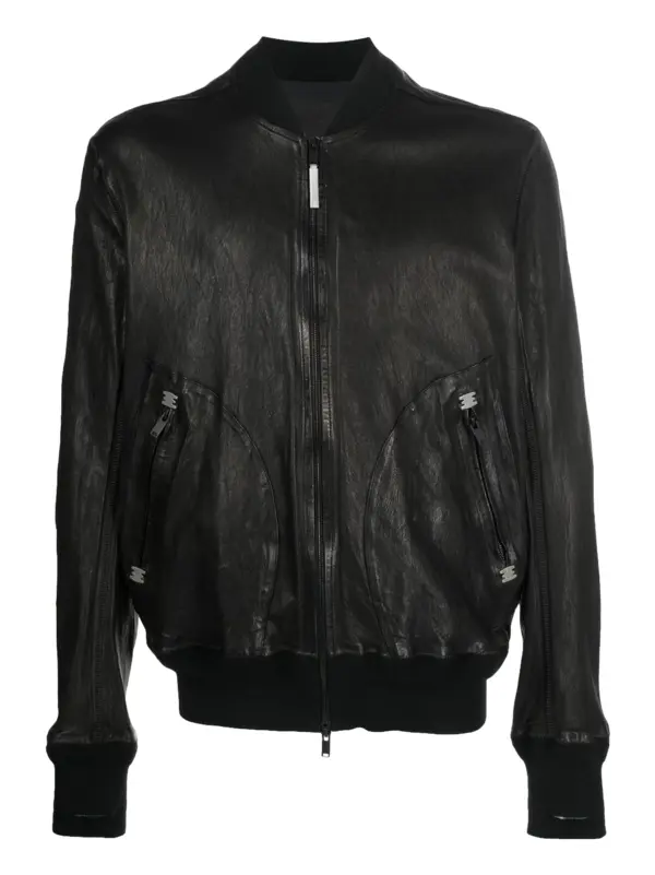ISAAC SELLAM EXPERIENCE Zipped Leather Jacket - Black