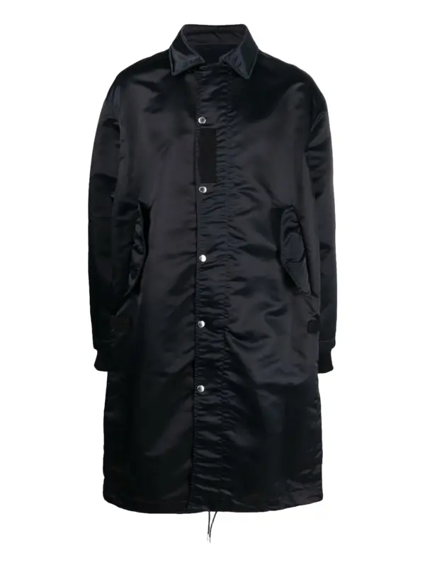 Sacai Press-stud Fastening Long Coat - Blue