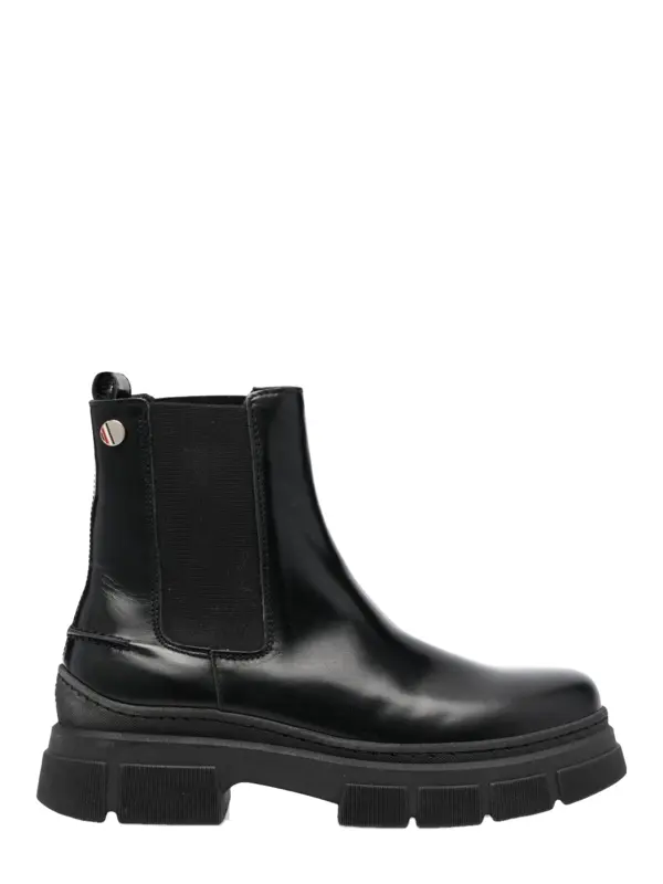 Tommy Hilfiger Chunky-sole Leather Chelsea Boots - Black