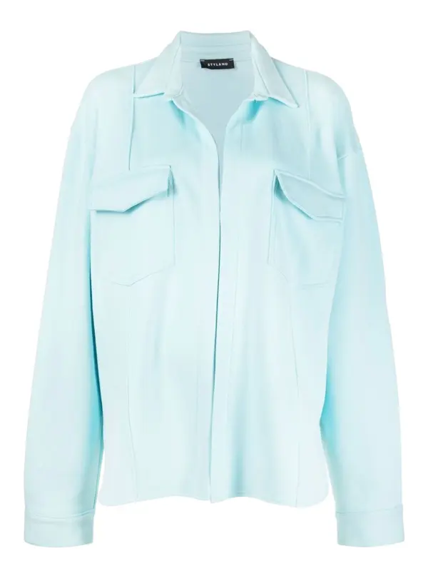STYLAND Relaxed Shirt Jacket - Blue