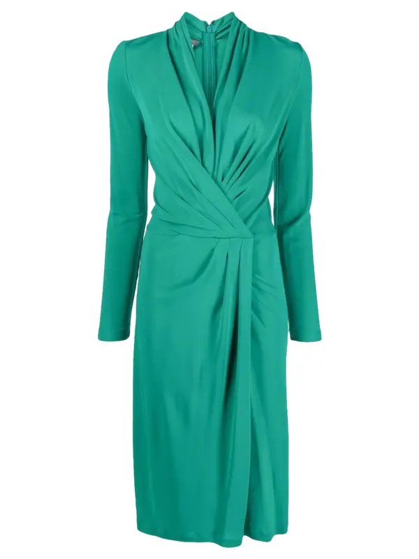 Alberta Ferretti Twisted-front Midi Dress - Green