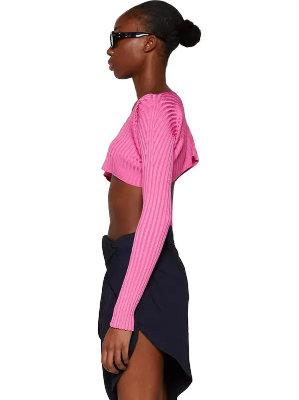 Jacquemus La Maille Pralu Cardigan - Neon Pink