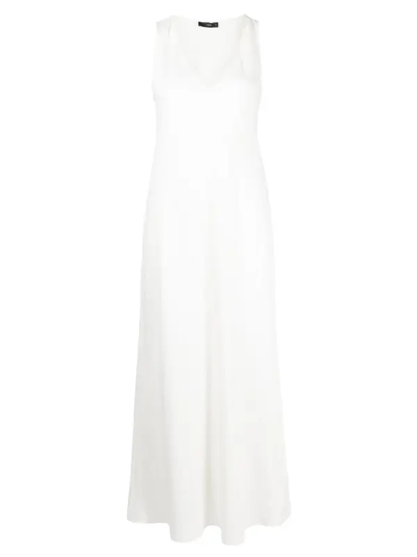 Voz V-neck Maxi Dress - White