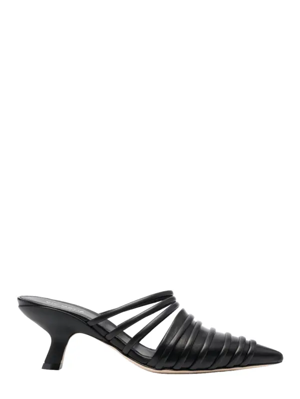 VIC MATIE 72mm Leather Mules - Black
