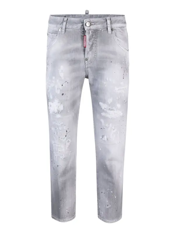 Dsquared2 Distressed Cropped Jeans - Grey
