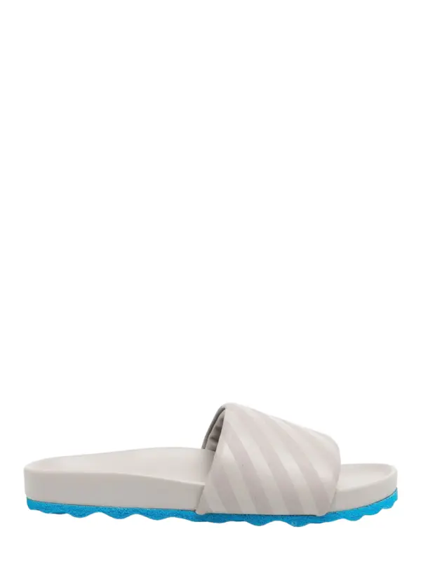 Off-White Diag-stripe Slides - Grey