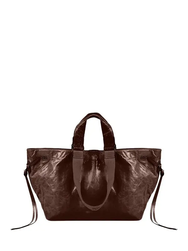 Isabel Marant Wardy Leather Tote Bag - 50cl Chocolate