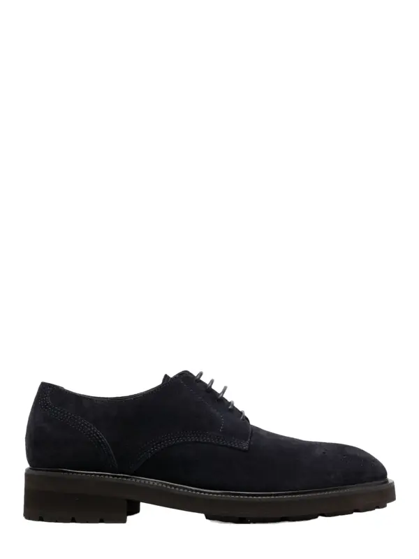Zegna Suede Derby Lace-up Shoes - Blue