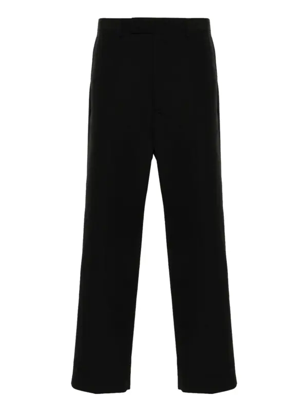 Gucci Cropped Textured Chino Trousers - Black