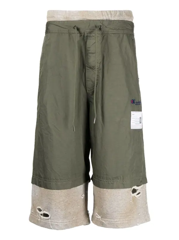 Mihara Yasuhiro Layered Drawstring Shorts - Green