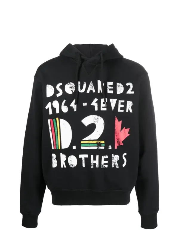 Dsquared2 Graphic-print Hoodie - Black
