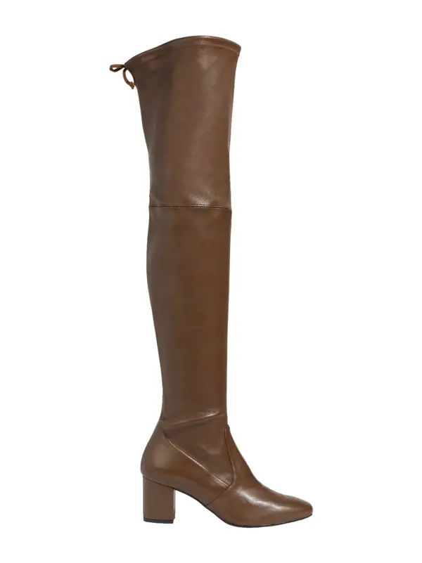 STUART WEITZMAN Genna 60 City Glossed-leather Thigh Boots - Brown