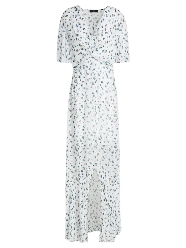 Rag & Bone Tamar Twist-front Floral-print Georgette Maxi Dress - White