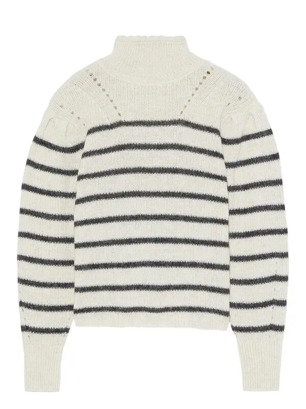 MARANT ETOILE Georgia Striped Alpaca-blend Turtleneck Sweater - Ecru