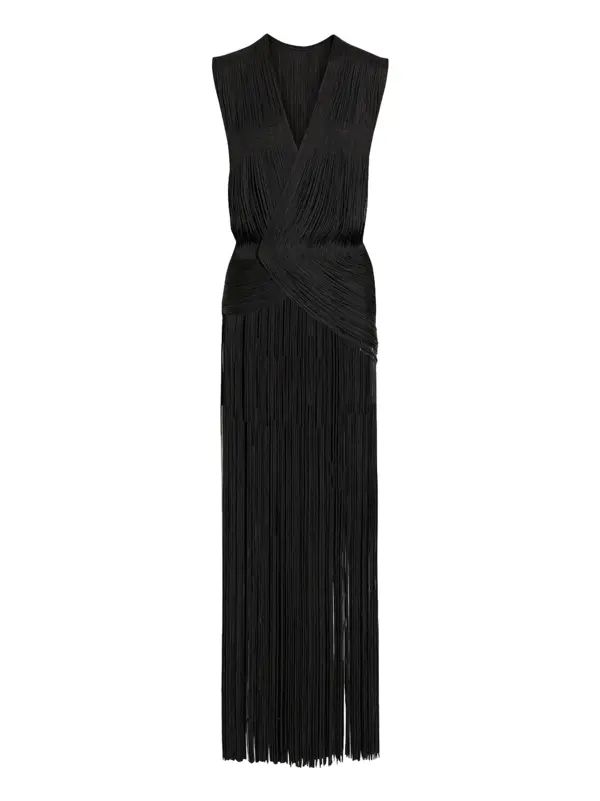Herve Leger Fringed Bandage Wrap Top - Black