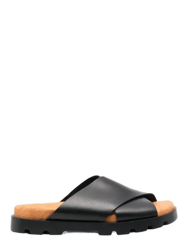 Camper Brutus Cross Strap Sandals - Black