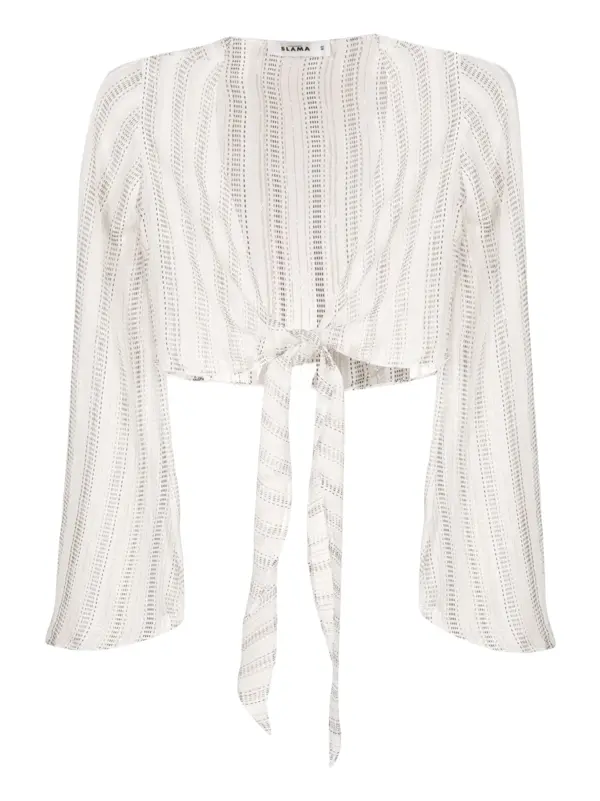 AMIR SLAMA Striped Silk Blouse - White