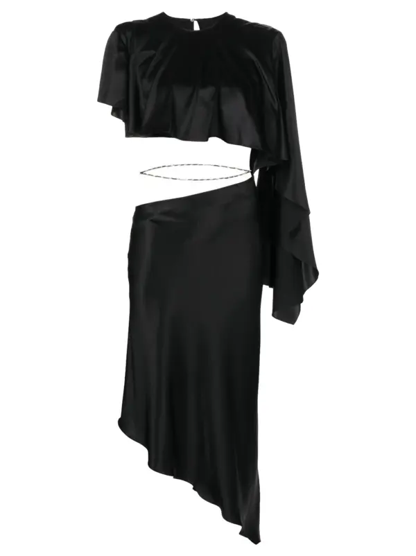 Matériel Asymmetric Silk Dress - Black