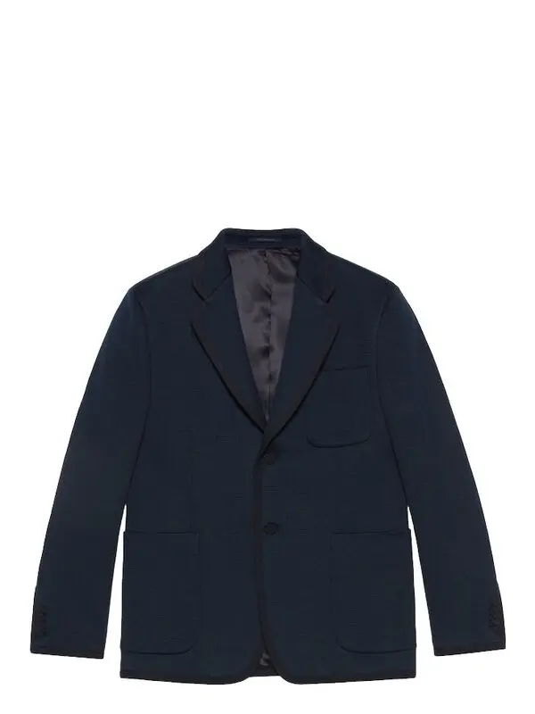 Gucci Textured Gg Jersey Jacket - Blue