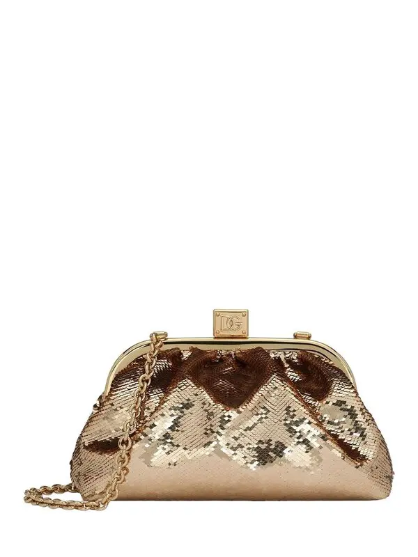 Dolce & Gabbana Sequin-embellished Clutch - Gold