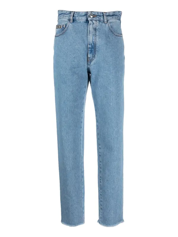 Gcds Crystal-embellished Straight Jeans - Blue