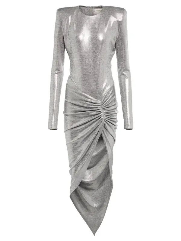 Alexandre Vauthier Jersey Midi Dress - Metallic
