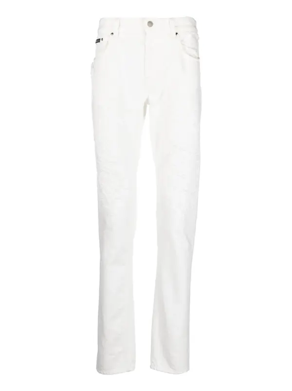 Roberto Cavalli Straight-leg Ankle Jeans - White