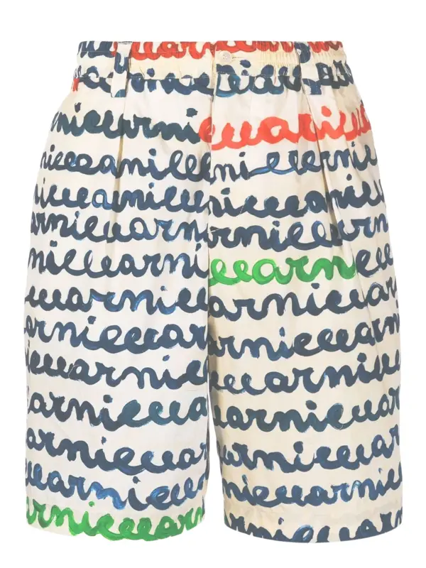 Marni Logo-print Bermuda Shorts - White